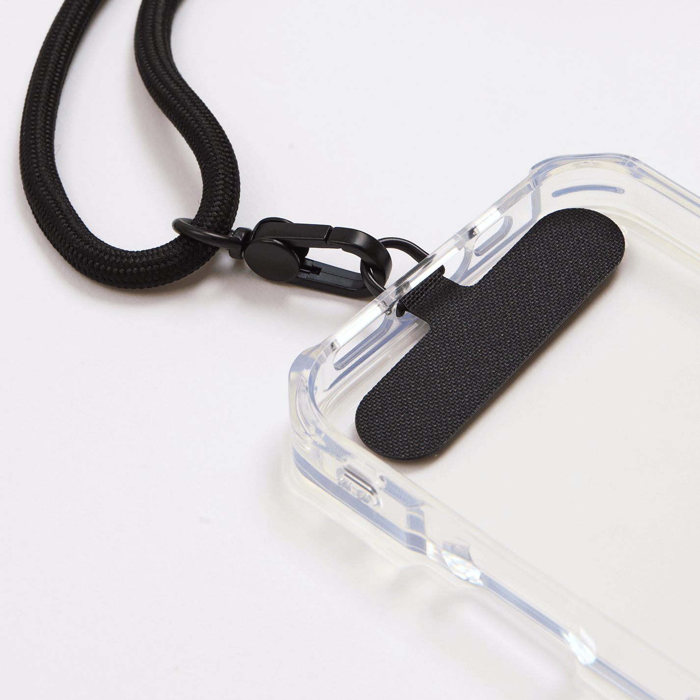 Adjustable Crossbody Phone Strap | Hands-Free Carry in Black & Beige ...
