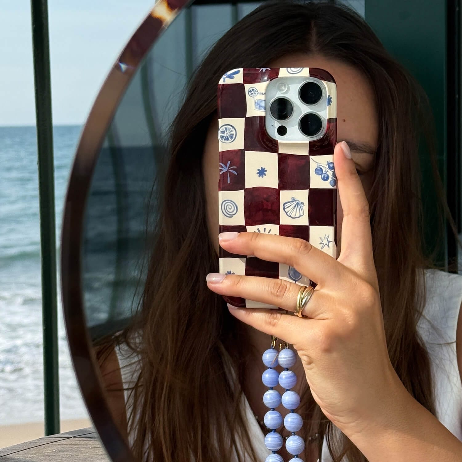 Afternoon Mezze Maroon Checkered Phone Case | The Dairy