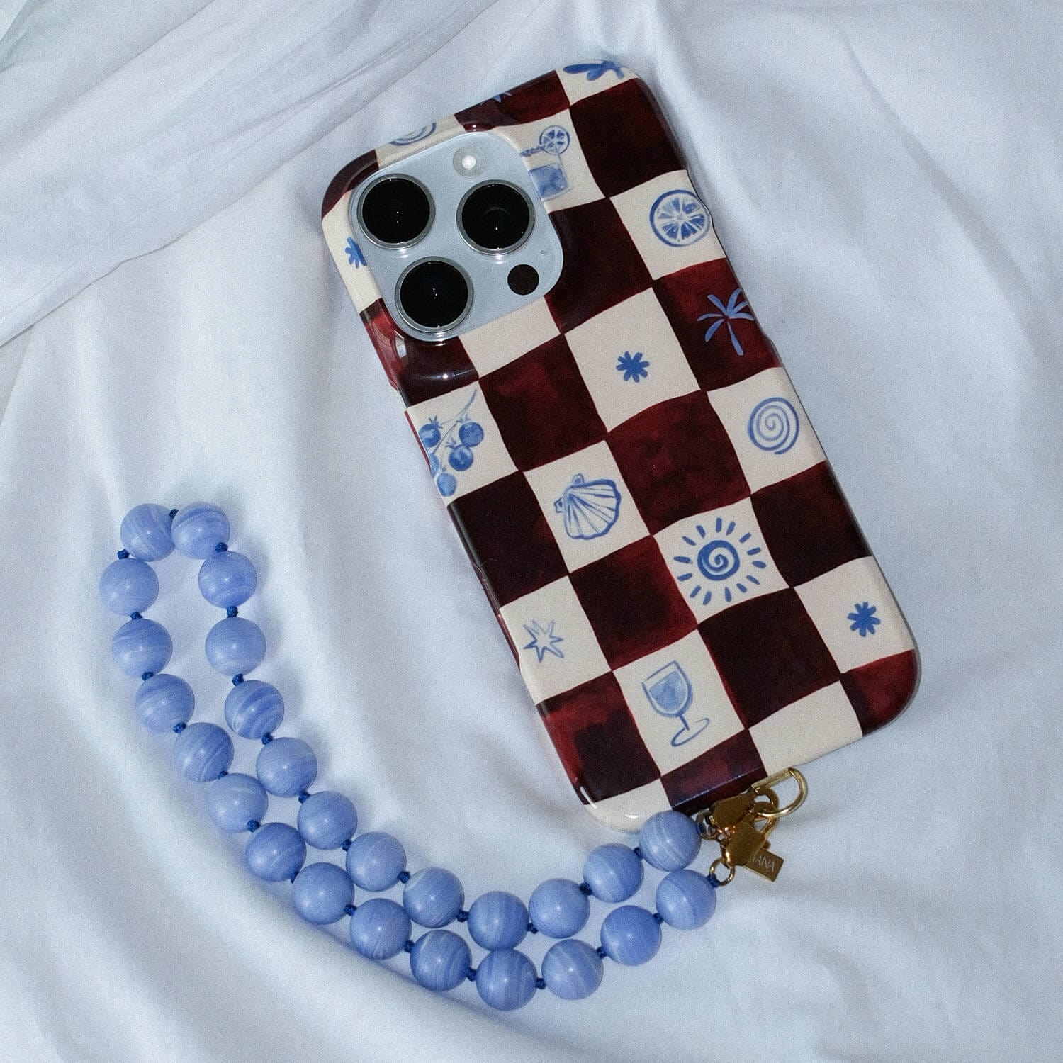 Afternoon Mezze Maroon Checkered Phone Case | The Dairy